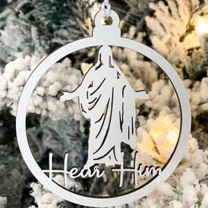 Hear Him Christ Christmas Ornament Laser Cut Digital File | Jesus ...