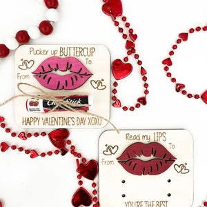 Cute Chapstick Lip Gloss Holder Valentine's Day Cards Laser Cut File ...