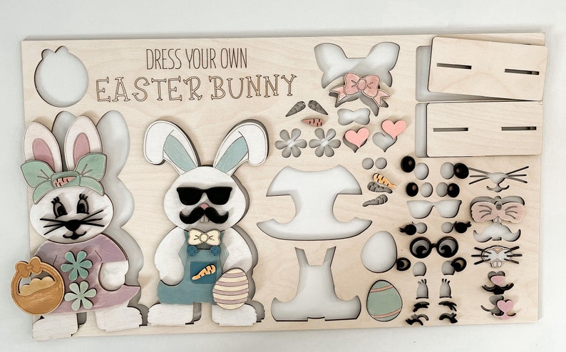 Dress Your Own Easter Bunny Laser Cut Digital File | Color/paint Your ...