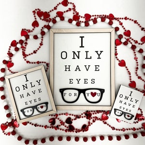 I Only Have Eyes for You Cute Eye Chart With Glasses Valentine's Day ...