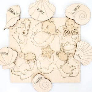 Laser Cut File Ocean Puzzle Puzzle SVG Sea Animal SVG Wood Puzzle ...