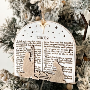 Stunning Luke 2 Bible Scripture Verses Nativity Christmas Ornament ...