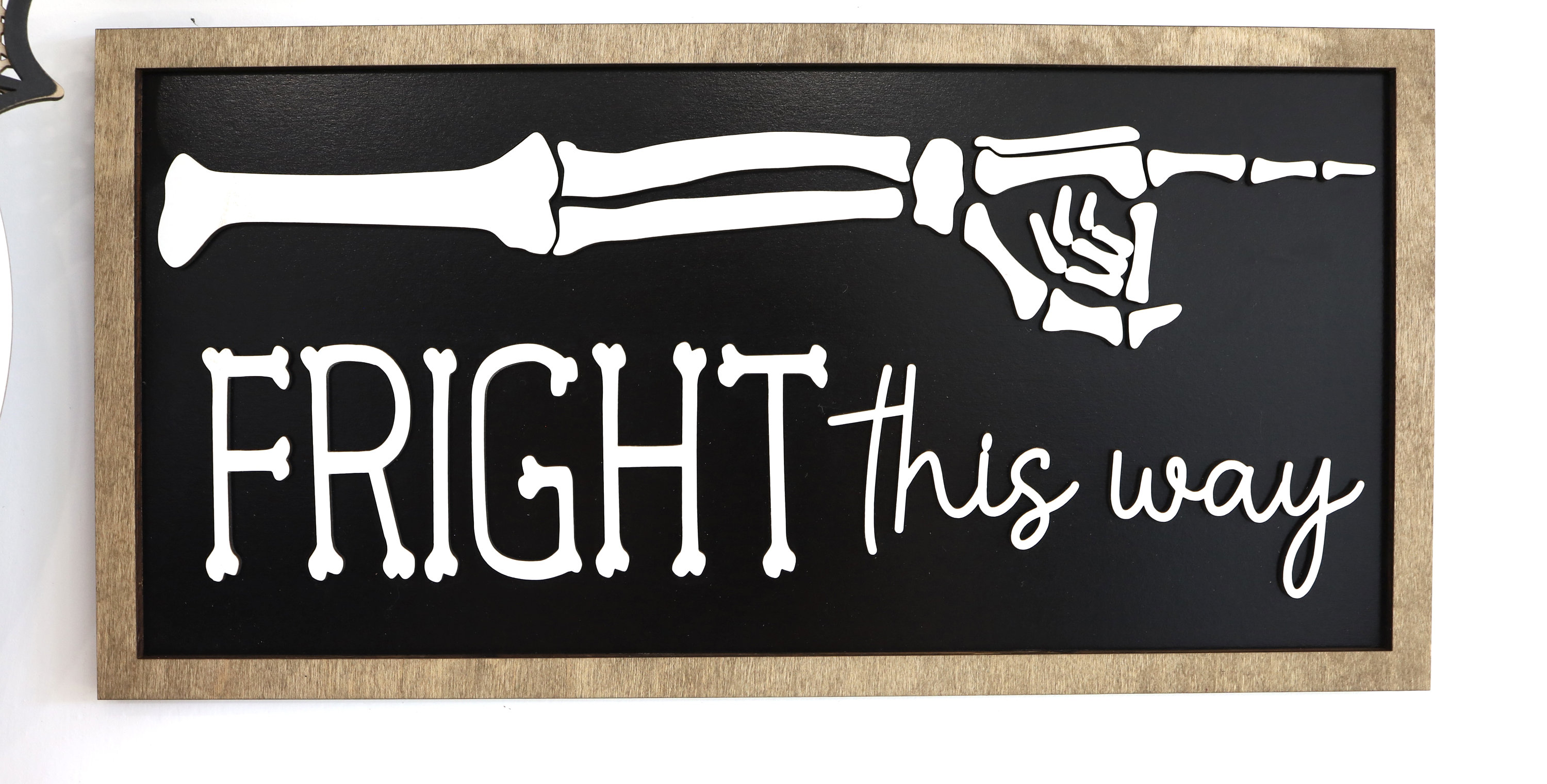 Fright This Way and Peace Love Happiness Skeleton Halloween - Etsy