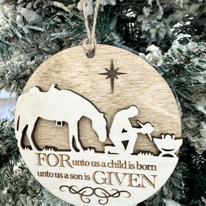 Cowboy Kneeling Nativity Christmas Ornament Laser Cut File | Jesus ...