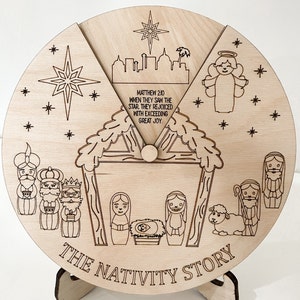 Fun Nativity Christmas Story Wheel Activity Laser Cut Digital File ...