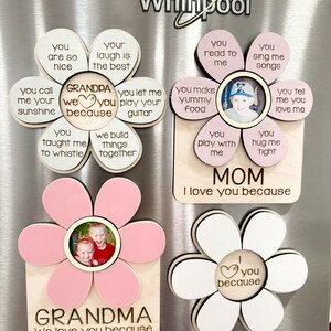 Design Your Own "i Love You Because" Flower Mom, Dad, Grandma, Grandpa ...