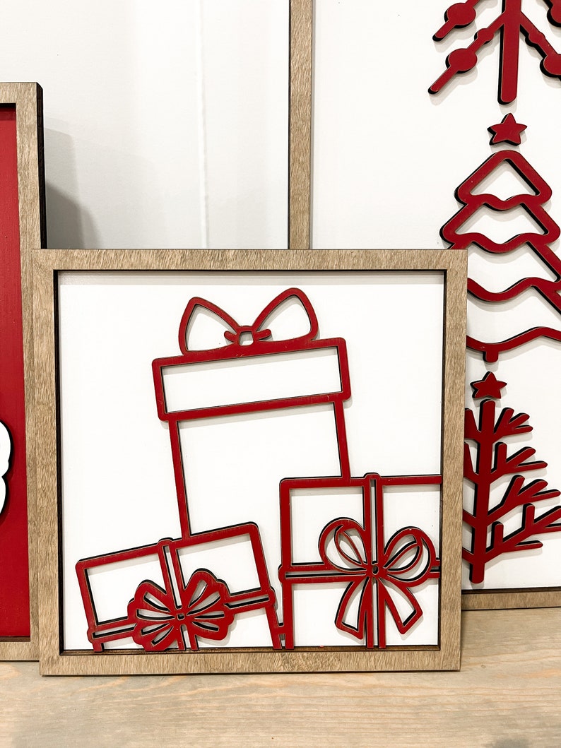 Cute Christmas Santa Mantle 5 Sign Set Laser Cut Digital File - Etsy