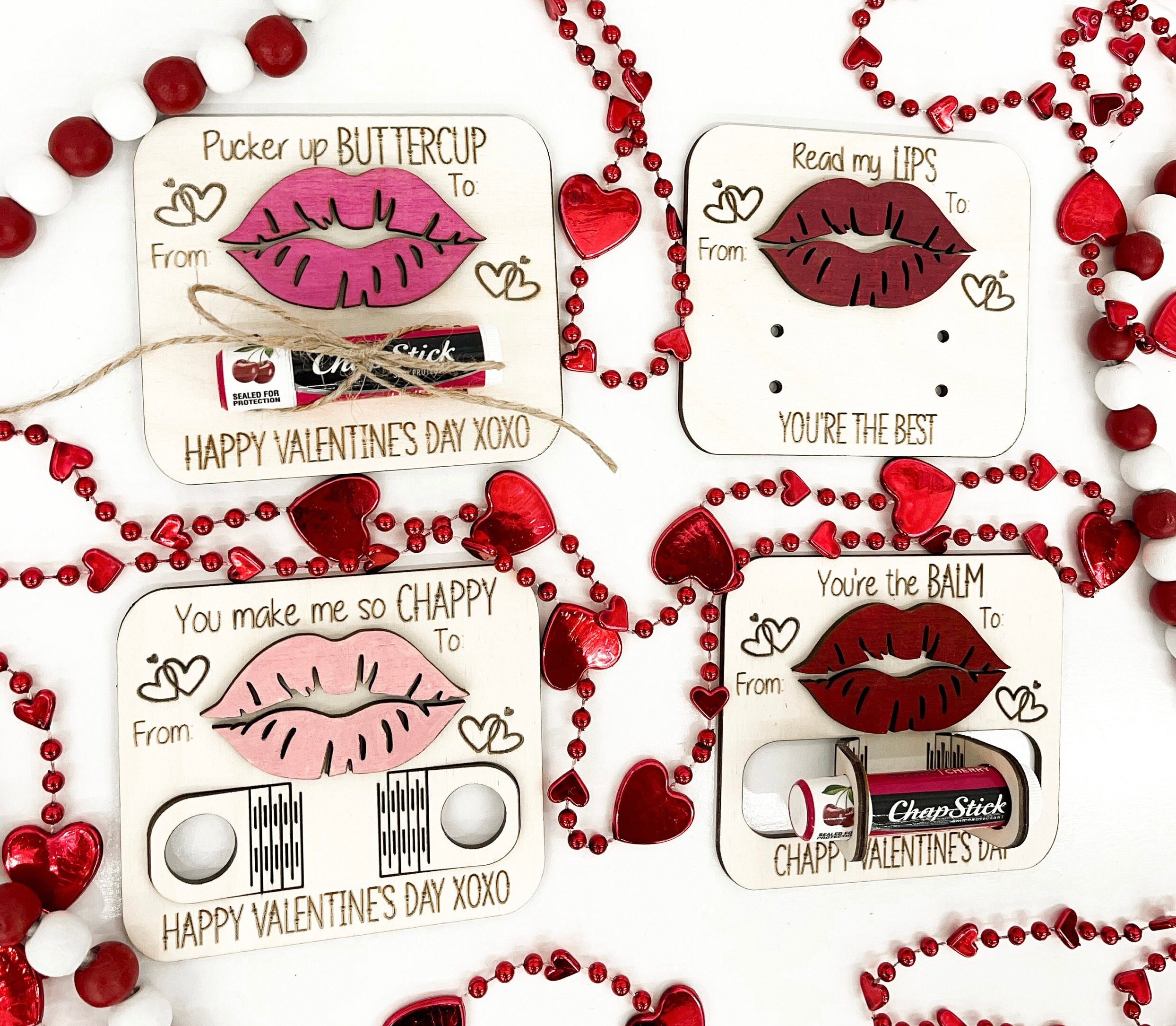 Laser Cut Lip Balm Valentine Card SVG | Living Hinge or Tie File - Etsy