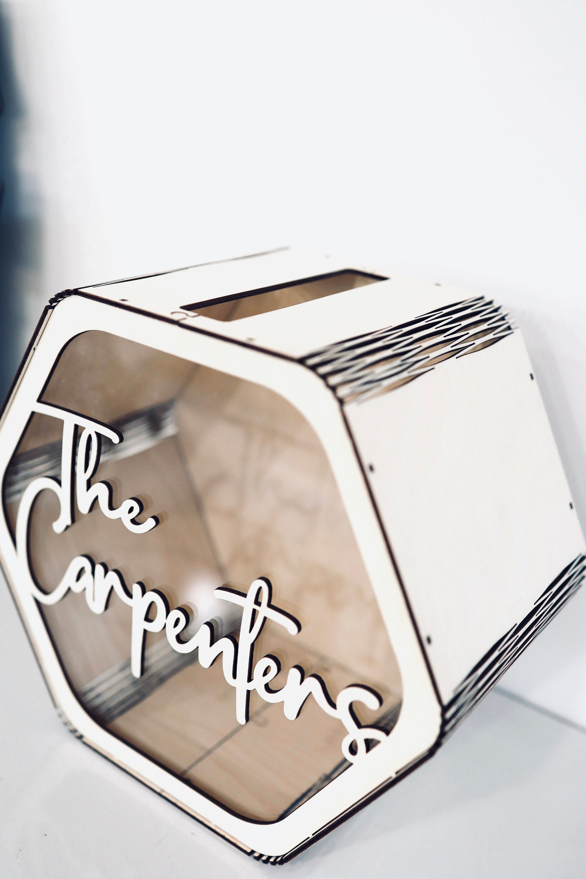 Customizable Hexagon Card Box Laser Cut Digital File Wedding - Etsy