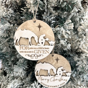 Cowboy Kneeling Nativity Christmas Ornament Laser Cut File | Jesus ...