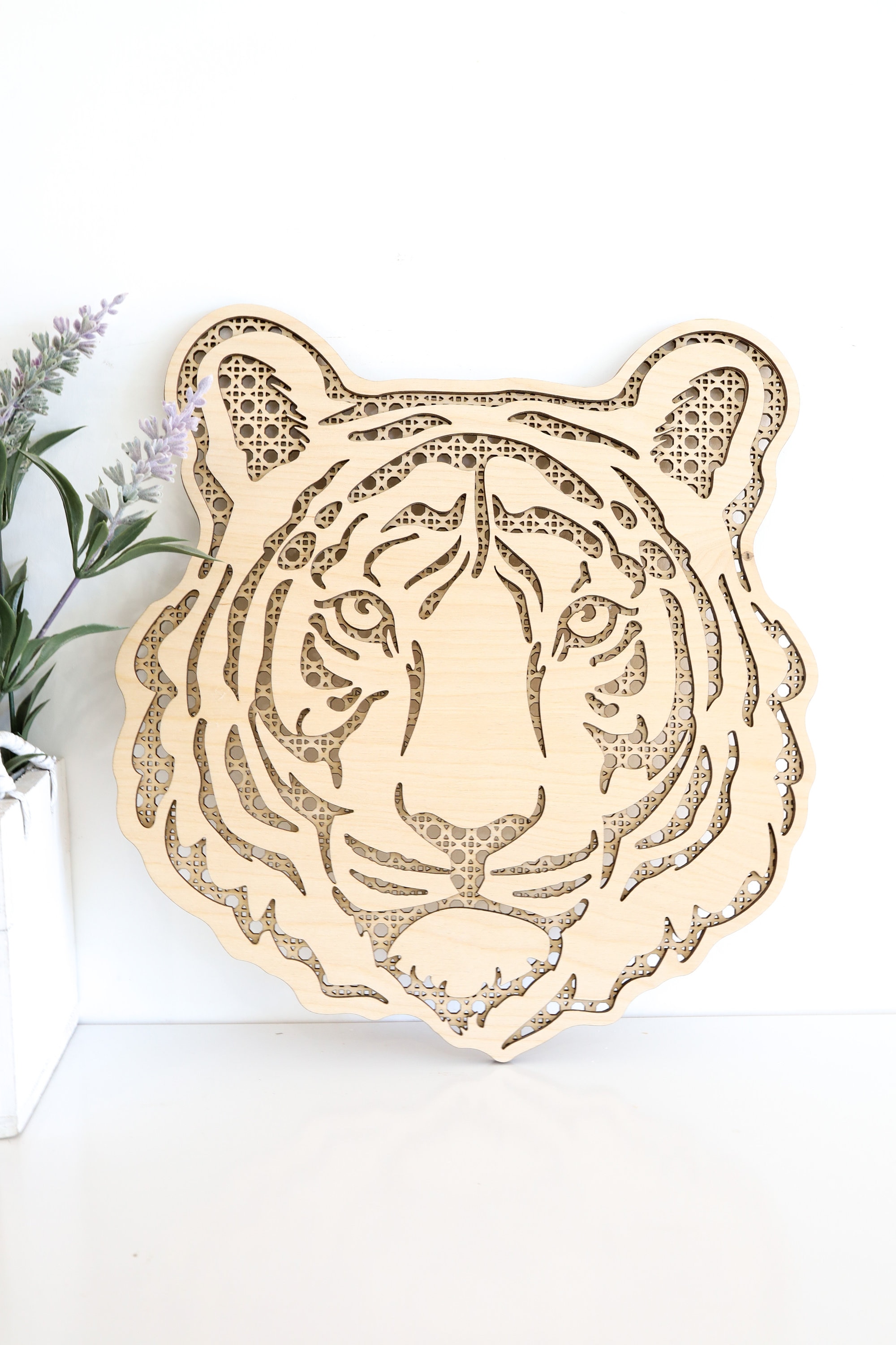 Laser Cut File Rattan Tiger Boho Tiger Jungle Animal - Etsy
