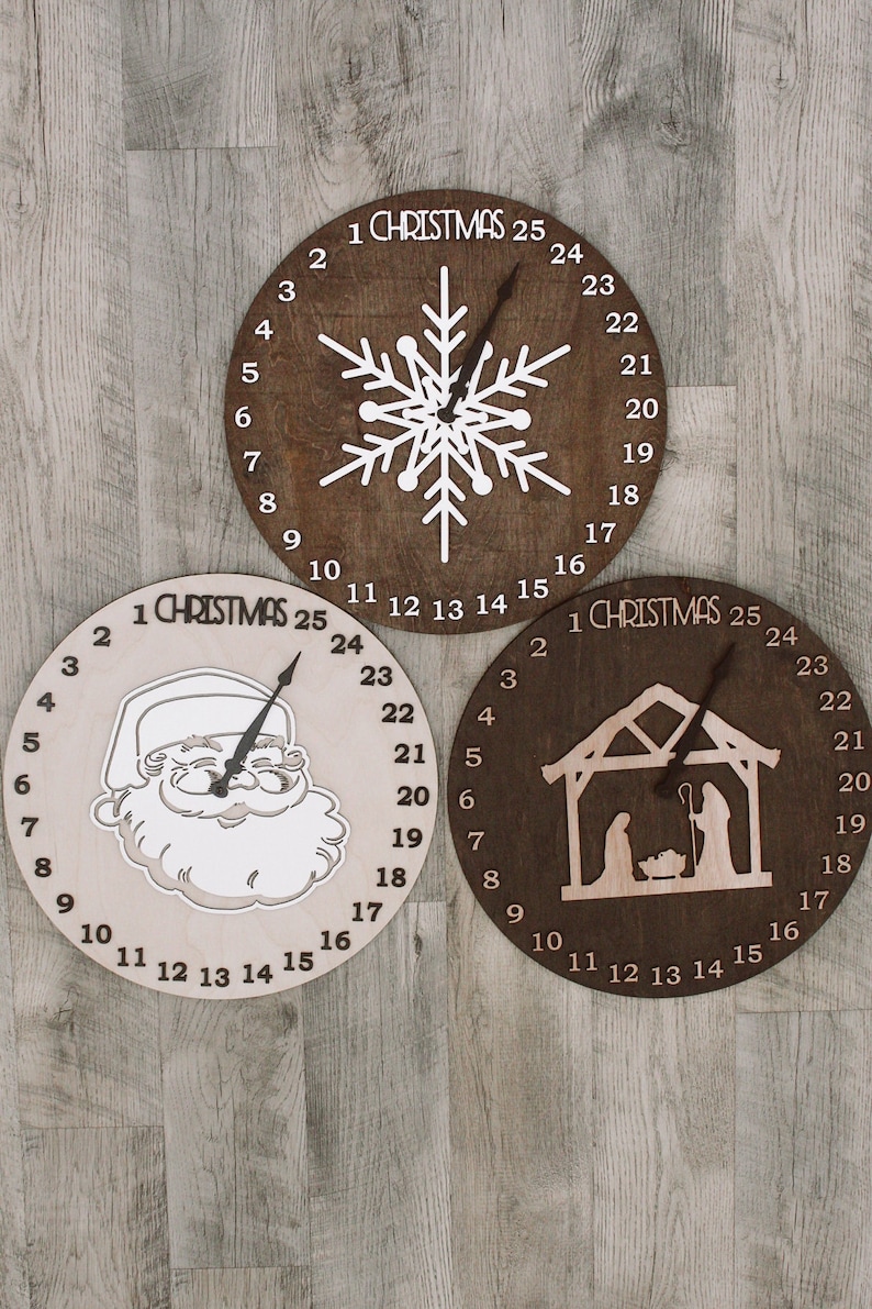 Laser Cut File Christmas Count Down Clock SVG Christmas - Etsy