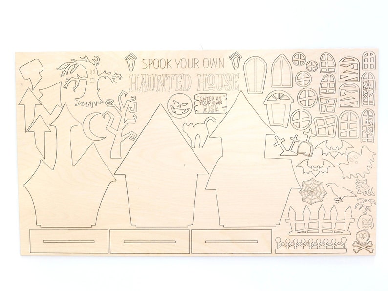 Spook Your Own Haunted House Laser Cut File | Interchangeable Haunted ...