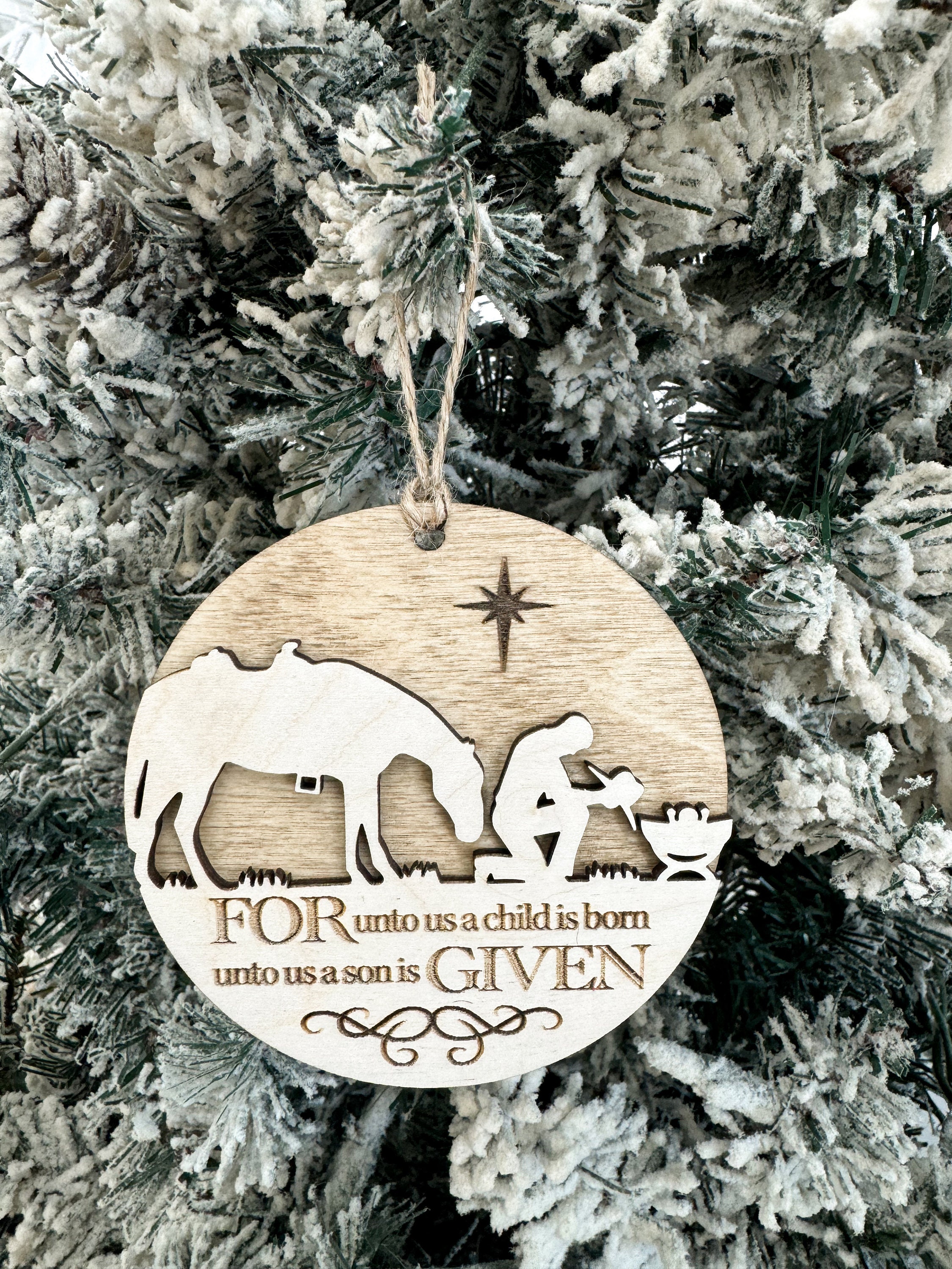 Cowboy Kneeling Nativity Christmas Ornament Laser Cut File | Jesus ...