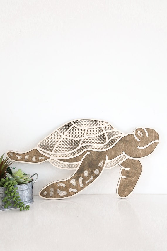Laser Cut File Ocean Room Decor Boho Turtle Rattan - Etsy