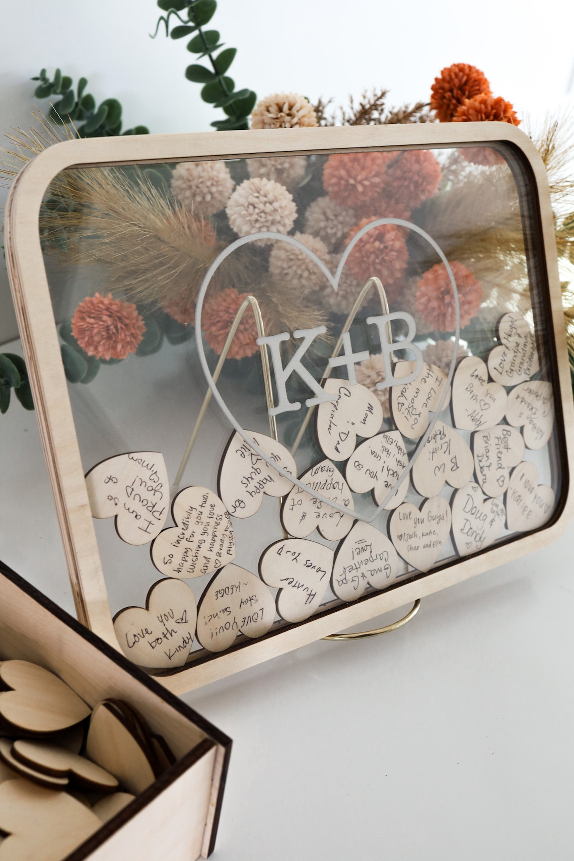 Customizable Wedding Guest Signature Frame With Hearts and - Etsy