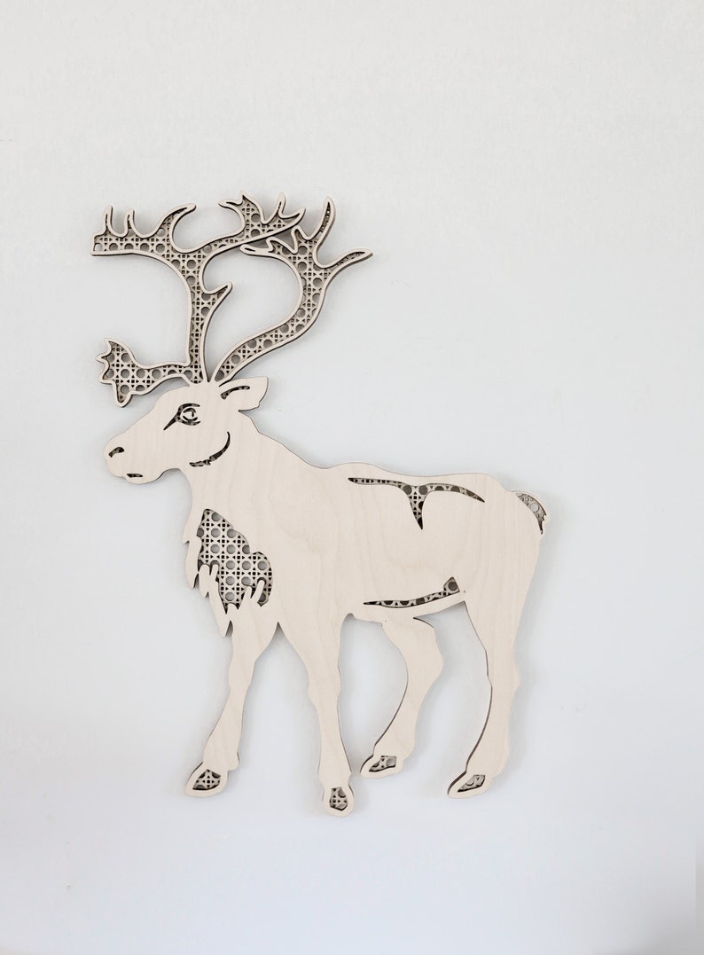 Laser Cut Digital File Reindeer SVG Rattan Reindeer Boho - Etsy