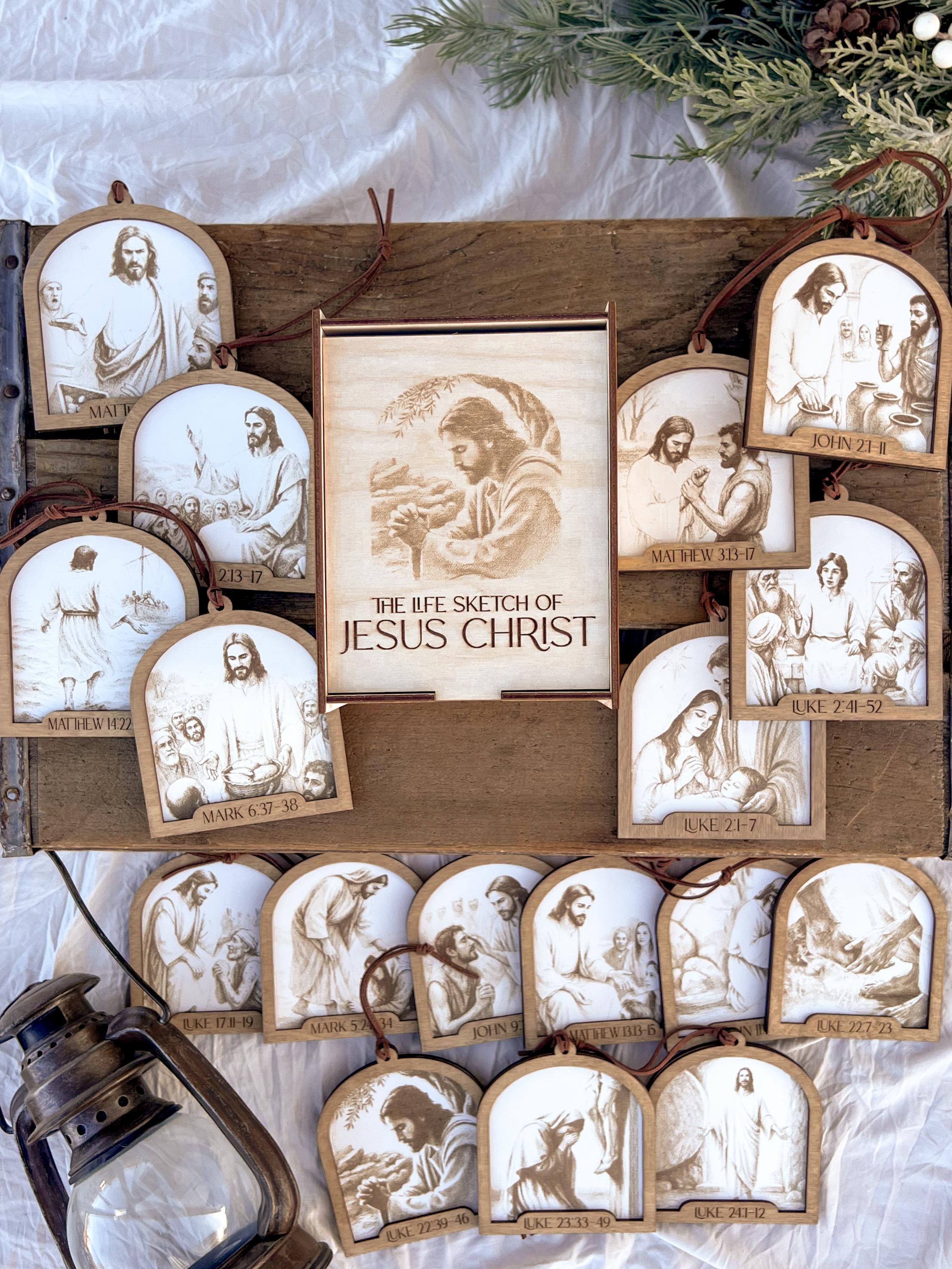 The Life Sketch of Jesus Christ Laser Cut Ornament Digital Files | 17 ...
