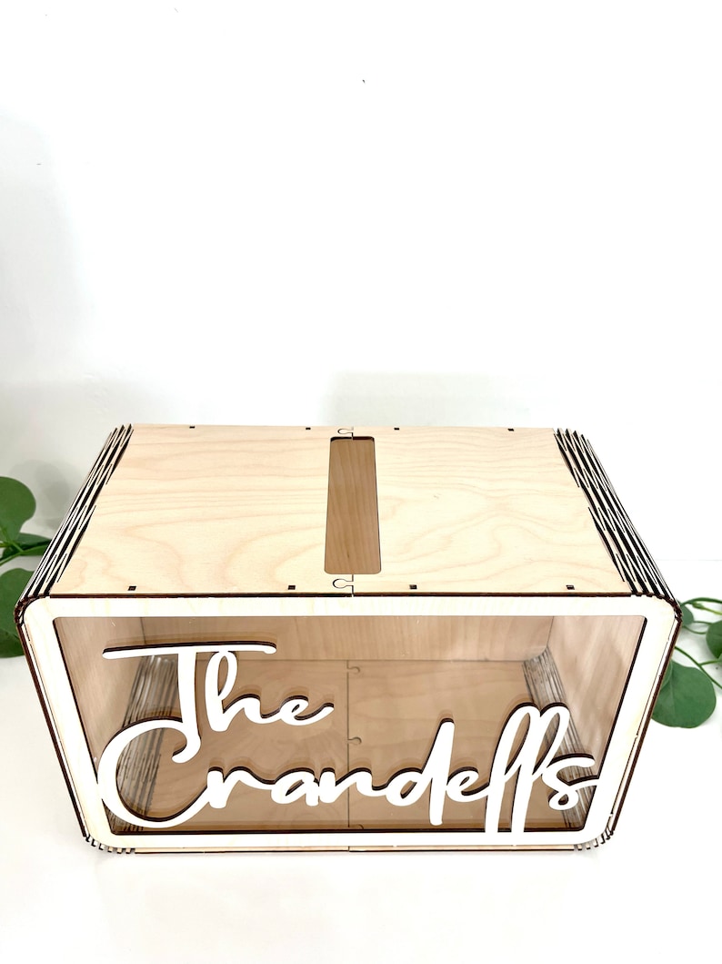 Customizable Rectangle Card Holder Box Laser Cut File - Etsy