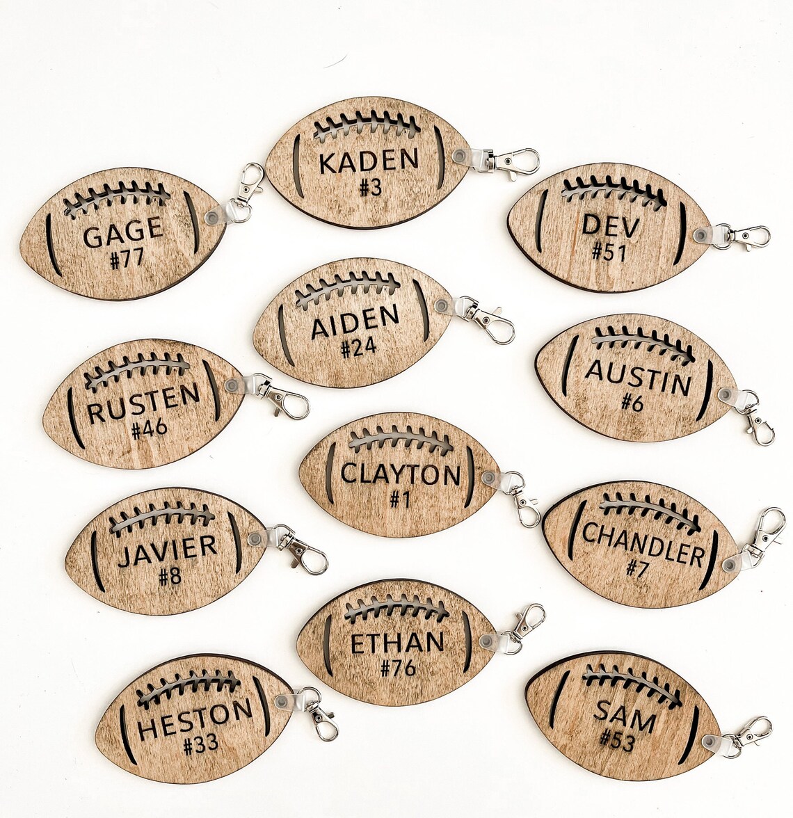 Football Keychain Bag Tag Laser Cut Digital File Football - Etsy