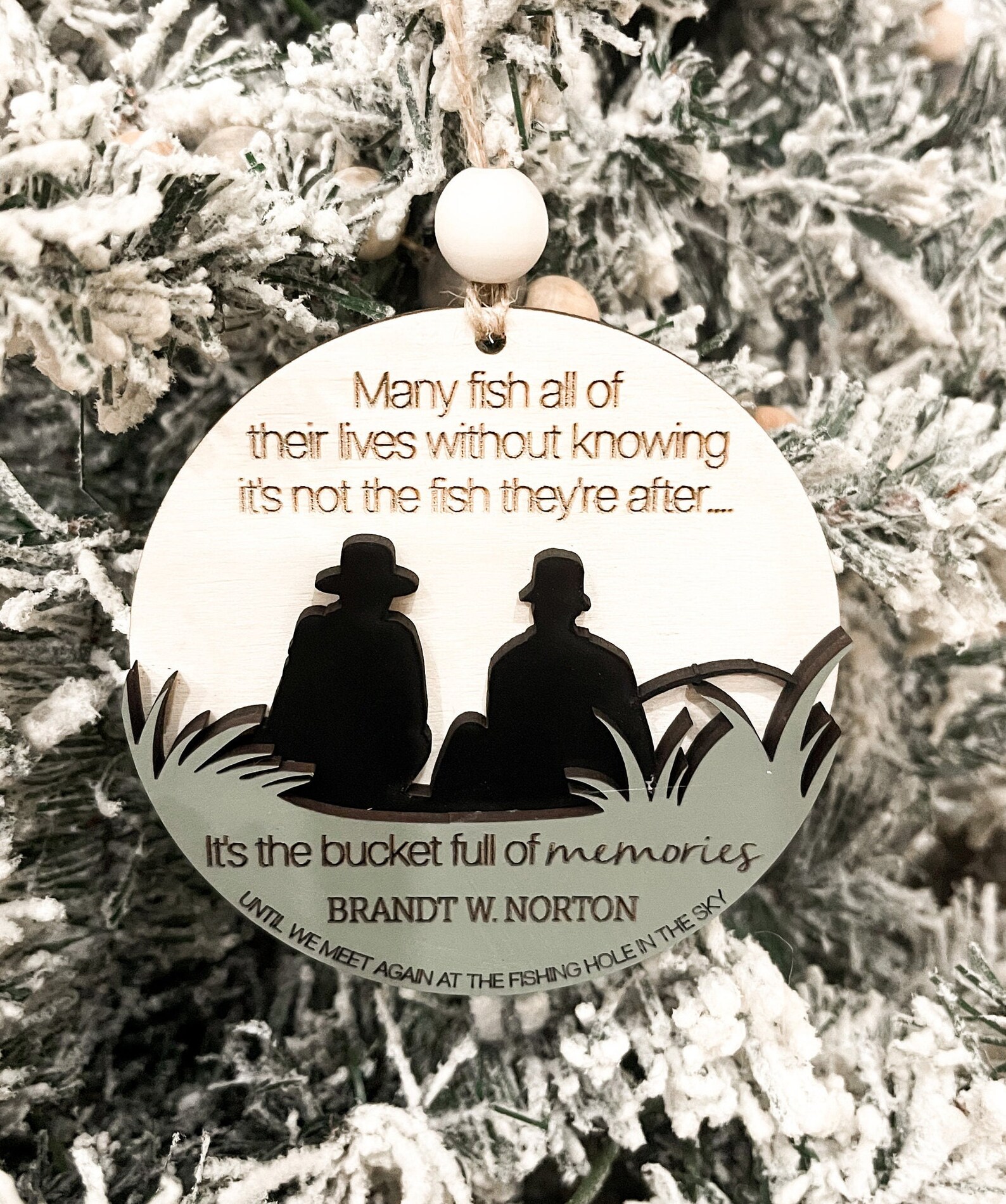 Customizable Memorial Keepsake Fishing Charm Ornament Laser Digital ...