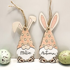Cute Gnome Easter Bunny Basket Name Tag Laser Cut Digital File | 6 ...