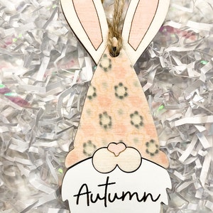 Cute Gnome Easter Bunny Basket Name Tag Laser Cut Digital File | 6 ...