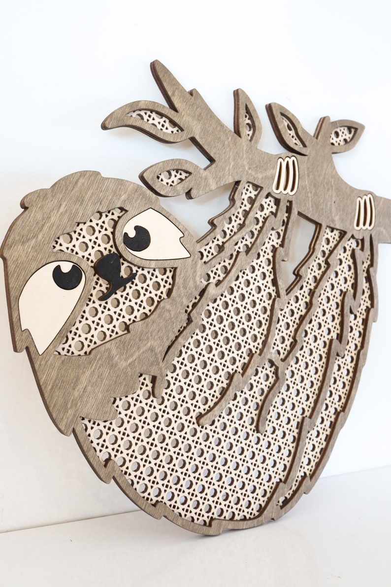 Laser Cut File Sloth Cut File Rattan Sloth Sloth SVG | Etsy