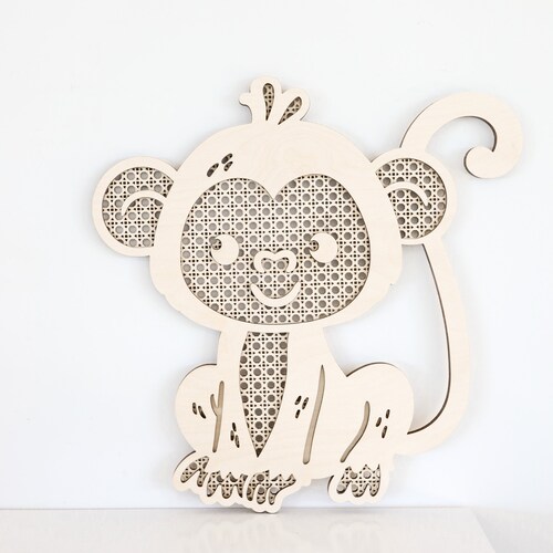 Laser Cut File Rattan Monkey SVG Scandinavian Monkey - Etsy