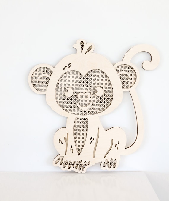 Laser Cut File Rattan Monkey SVG Scandinavian Monkey - Etsy