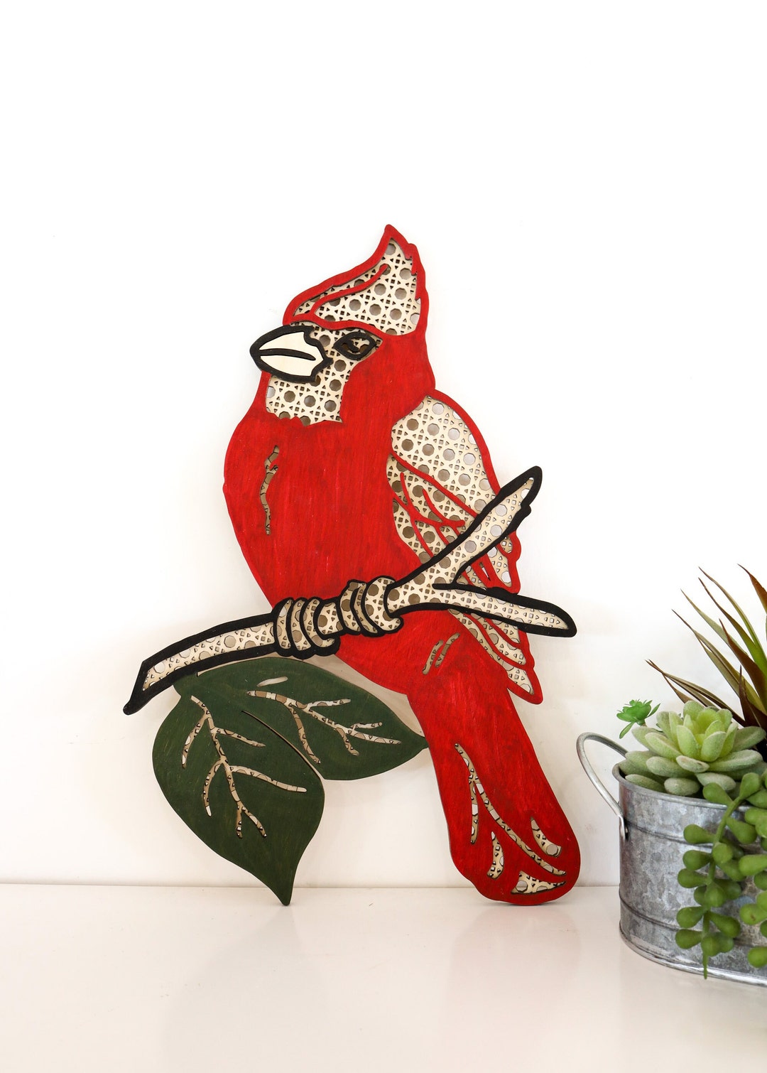 Laser Cut File | Cardinal SVG | Rattan Cardinal | Rattan SVG | Grief ...