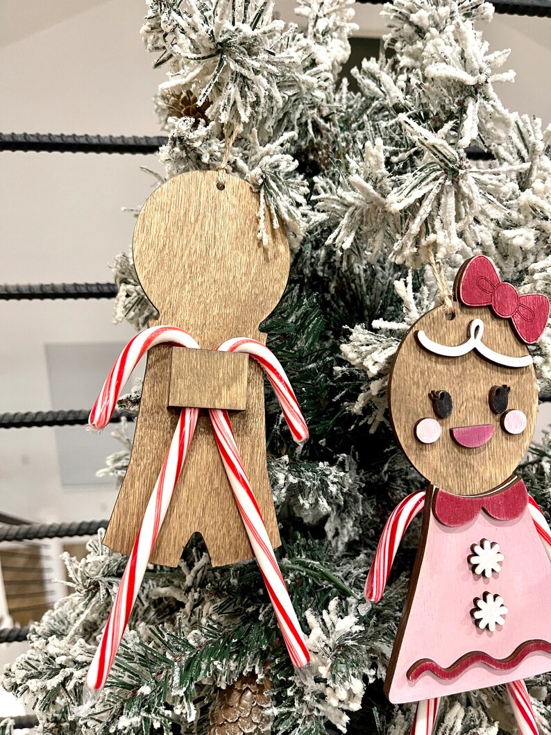 Candy Cane Holder Gingerbread Boy and Girl Ornament Laser Cut File ...