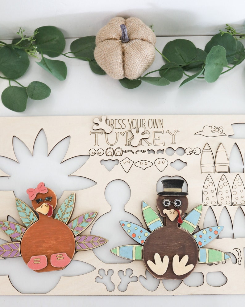 Interchangeable Dress Your Own Turkey Craft Laser Cut Digital - Etsy