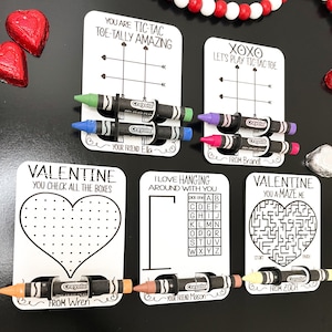 Cute Acrylic Valentine Activity Dry Erase Crayon Holder Card Laser Cut ...