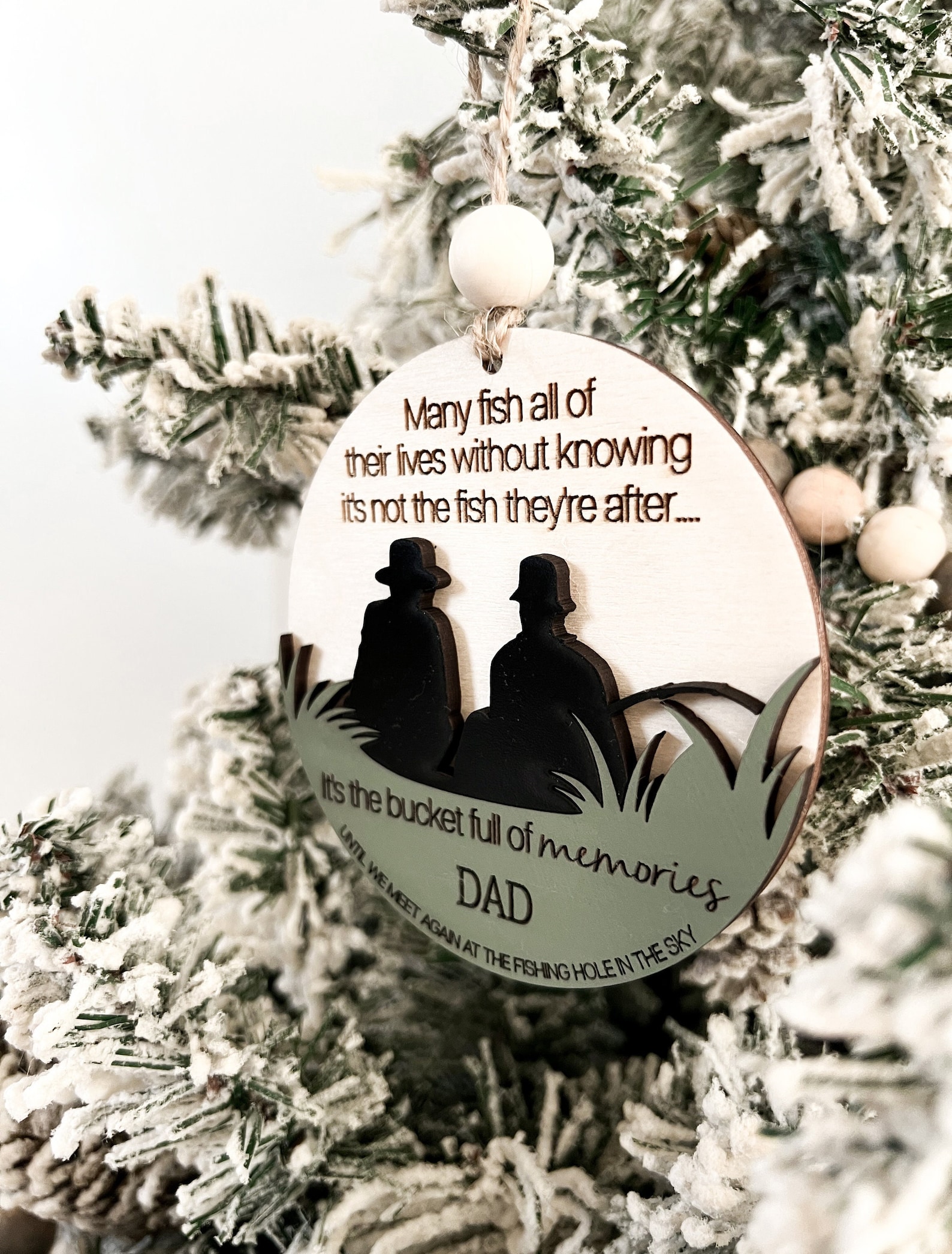 Customizable Memorial Keepsake Fishing Charm Ornament Laser Digital ...