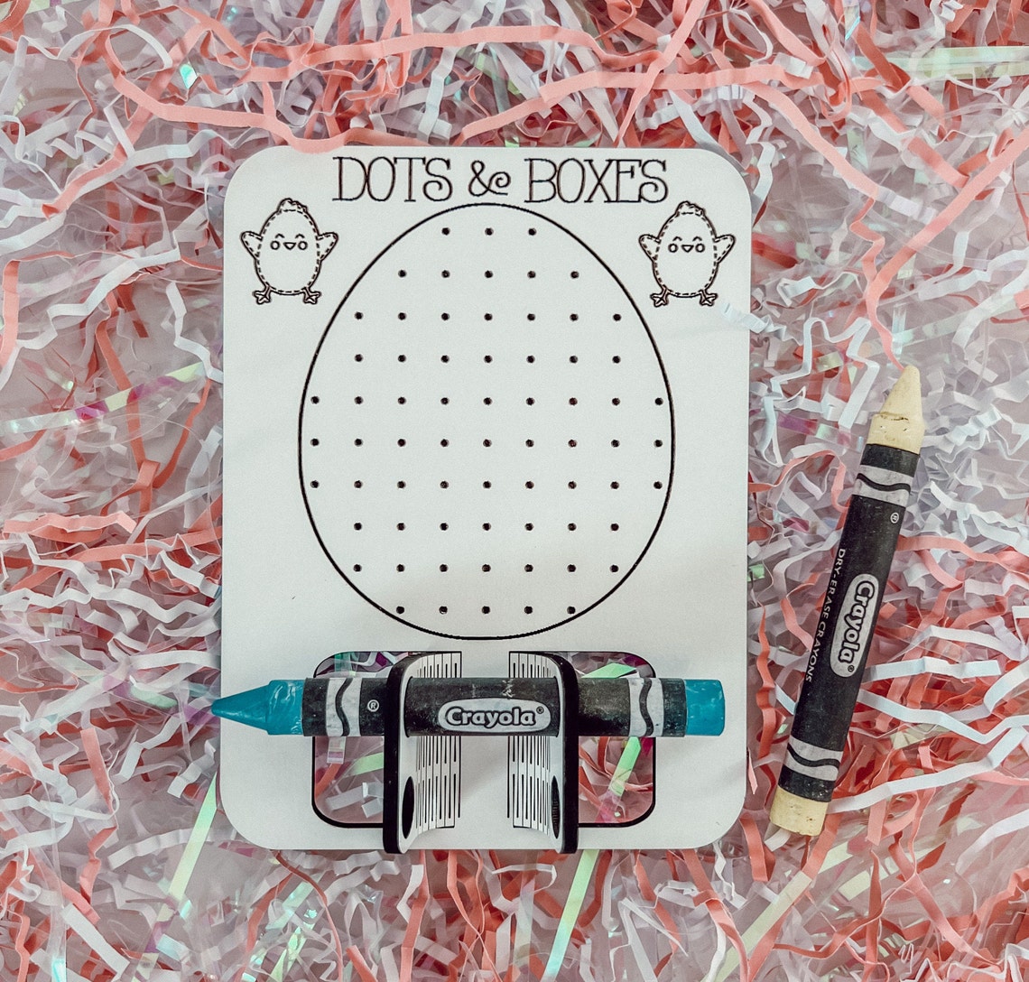 Cute Acrylic or Whiteboard Easter Activity Dry Erase Crayon Holder Card ...