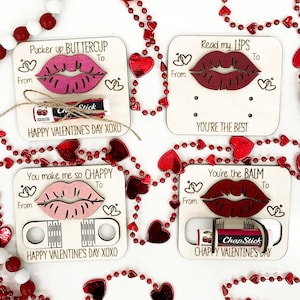 Cute Chapstick Lip Gloss Holder Valentine's Day Cards Laser Cut File ...