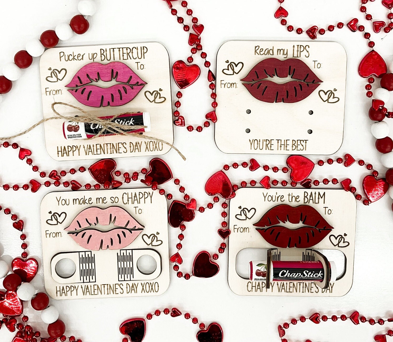 Laser Cut Lip Balm Valentine Card SVG | Living Hinge or Tie File - Etsy