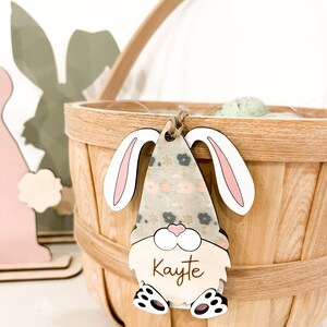 Cute Gnome Easter Bunny Basket Name Tag Laser Cut Digital File | 6 ...