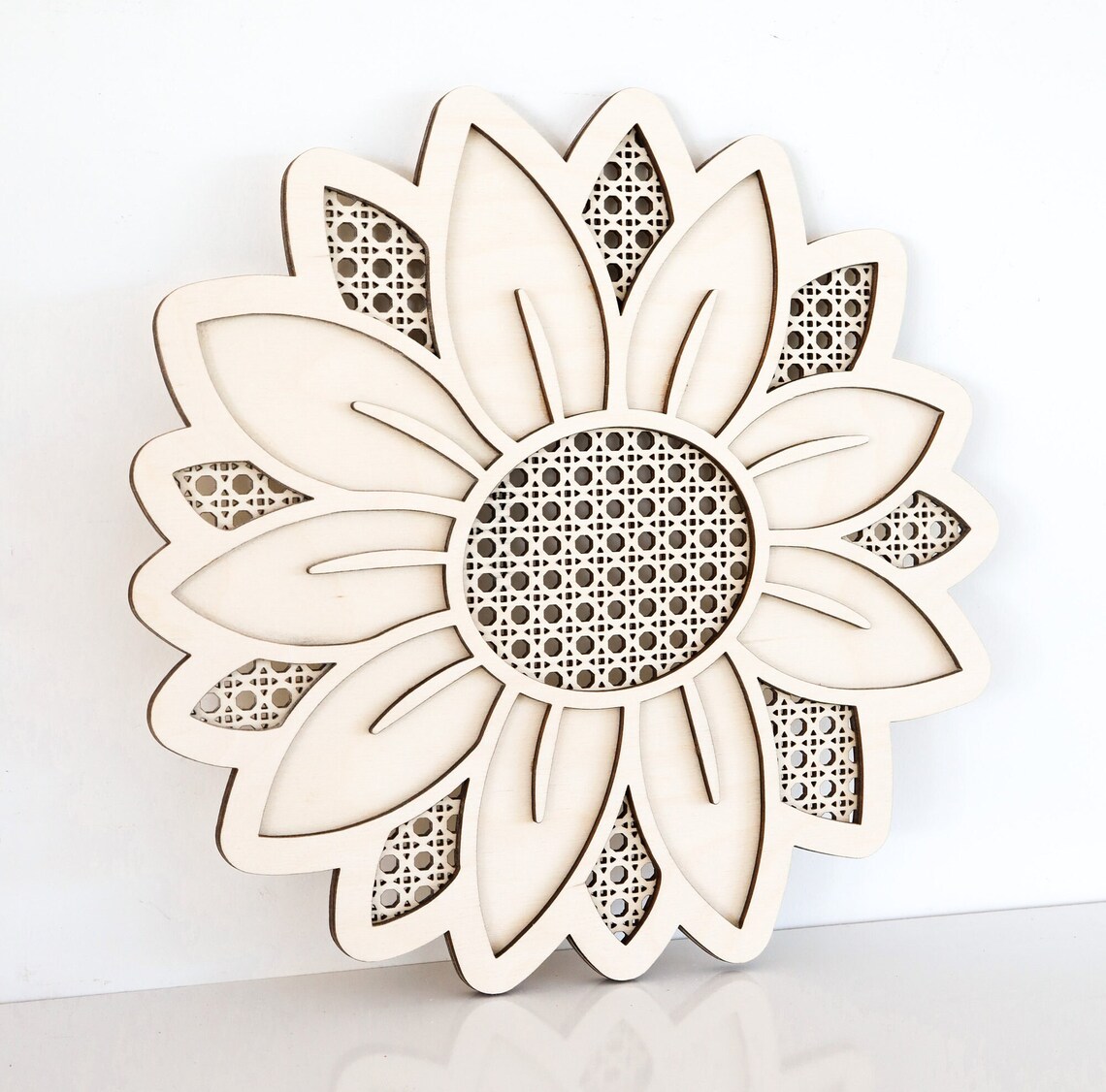 Laser Cut Digital File | Rattan Sunflower SVG | Boho Sunflower | Rattan ...