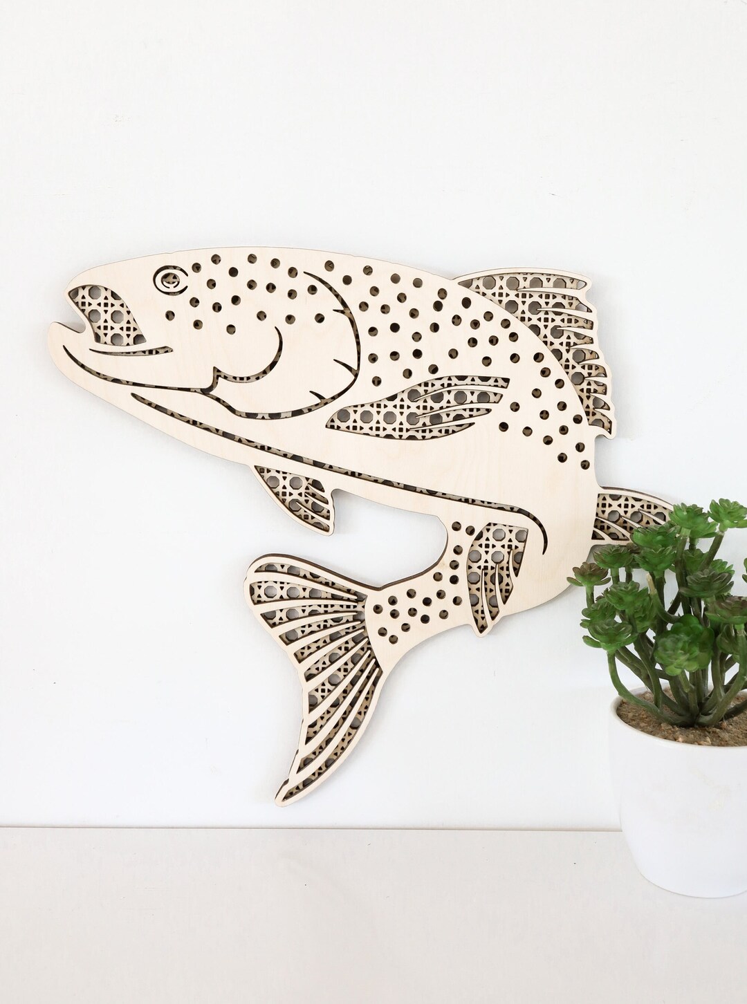 Laser Cut File | Rattan Salmon SVG | Fish SVG | Fish Decor | Alaska ...