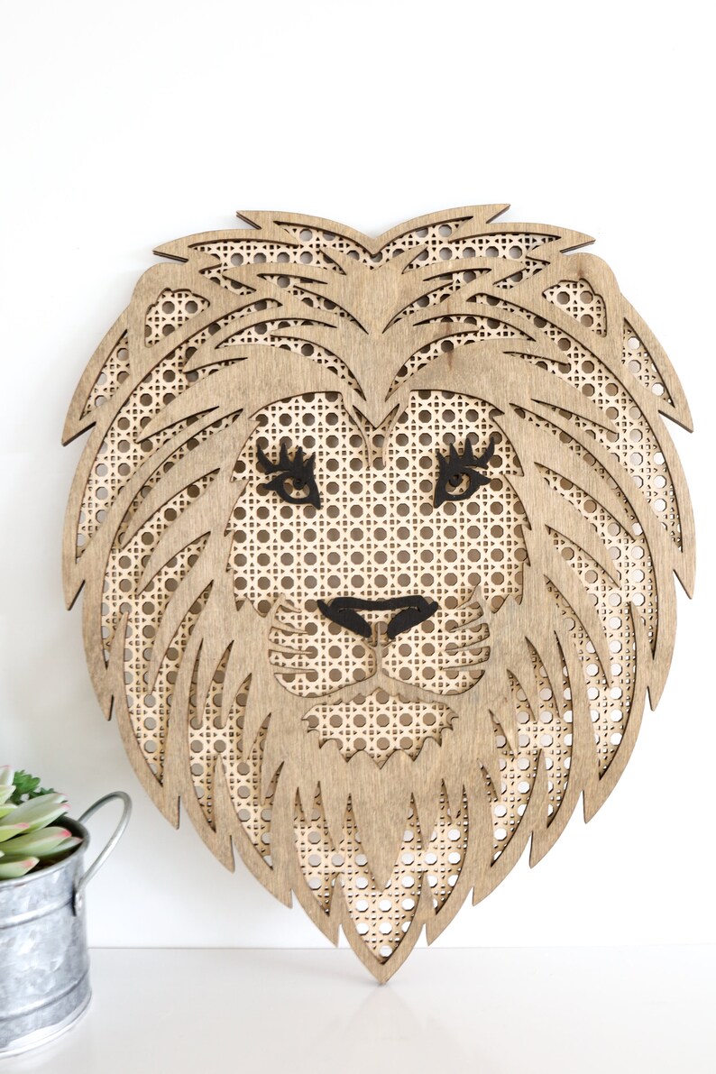 Laser Cut File Lion SVG Rattan Lion Boho Lion Jungle - Etsy Australia