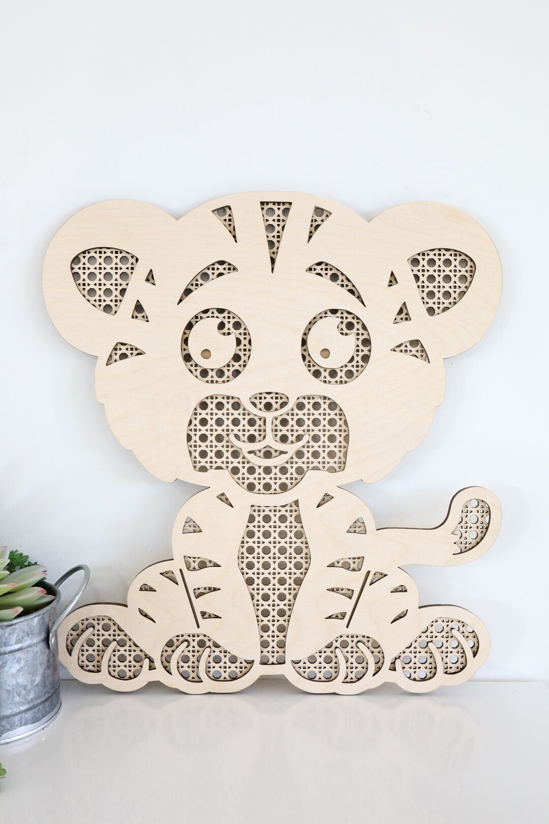 Laser Cut Digital File Cute Rattan Baby Tiger Rattan Tiger SVG Tiger ...