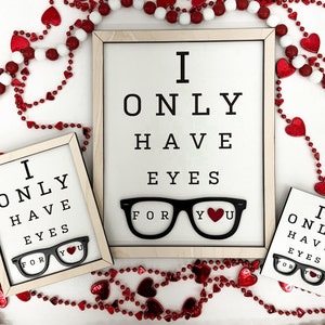 I Only Have Eyes for You Cute Eye Chart With Glasses Valentine's Day ...