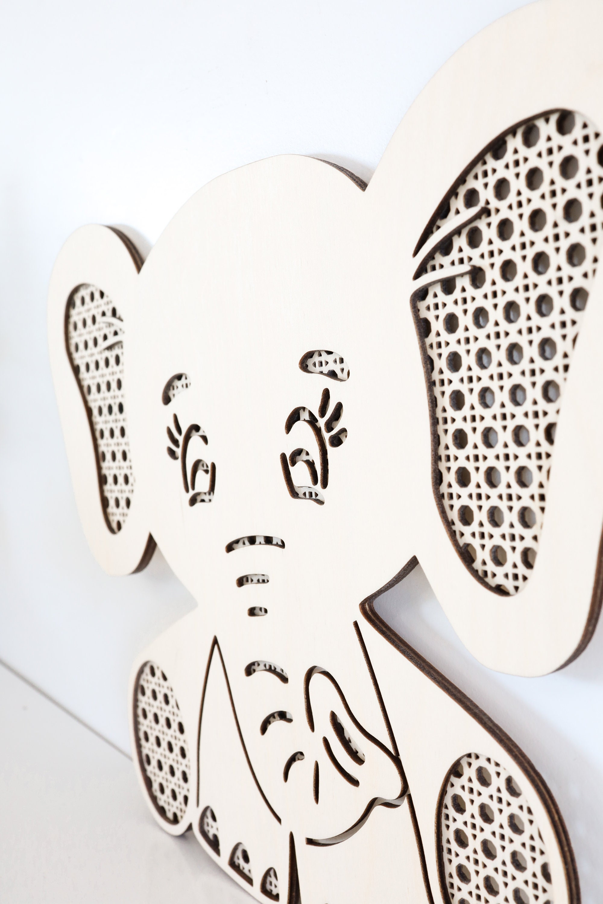 Laser Cut File Rattan Baby Elephant Boho Elephant Nursery - Etsy