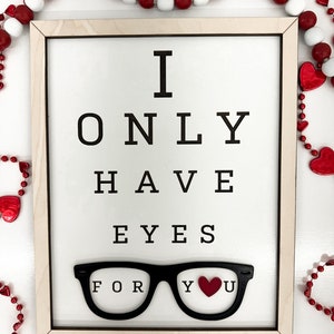 I Only Have Eyes for You Cute Eye Chart With Glasses Valentine's Day ...