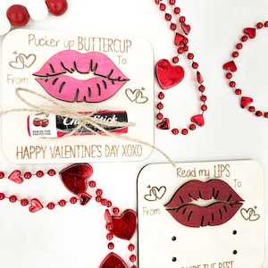 Cute Chapstick Lip Gloss Holder Valentine's Day Cards Laser Cut File ...