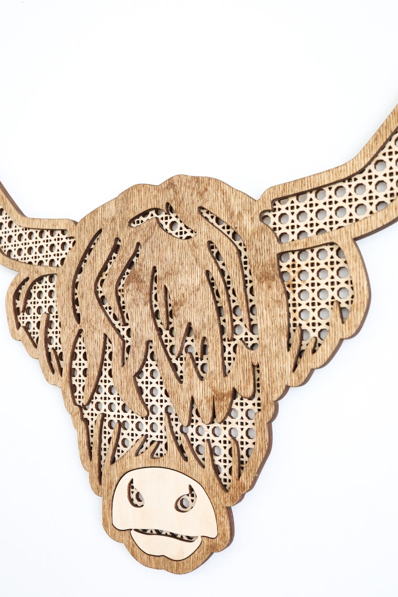 Laser Cut File | Highland Cow SVG | Rattan Highland Cow | Ranch House ...