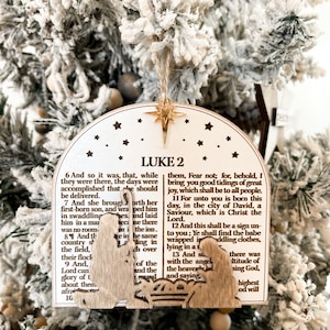 Stunning Luke 2 Bible Scripture Verses Nativity Christmas Ornament ...