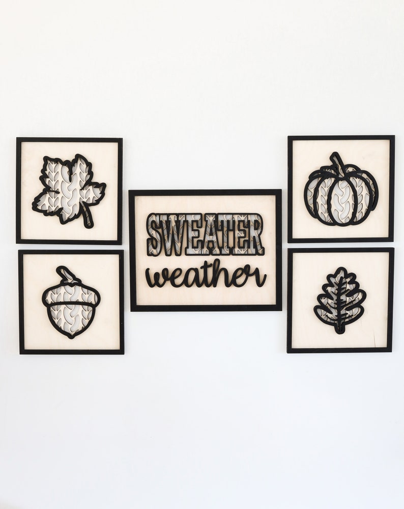 Laser Cut Digital File Sweater Weather Signs W/ Sweater - Etsy